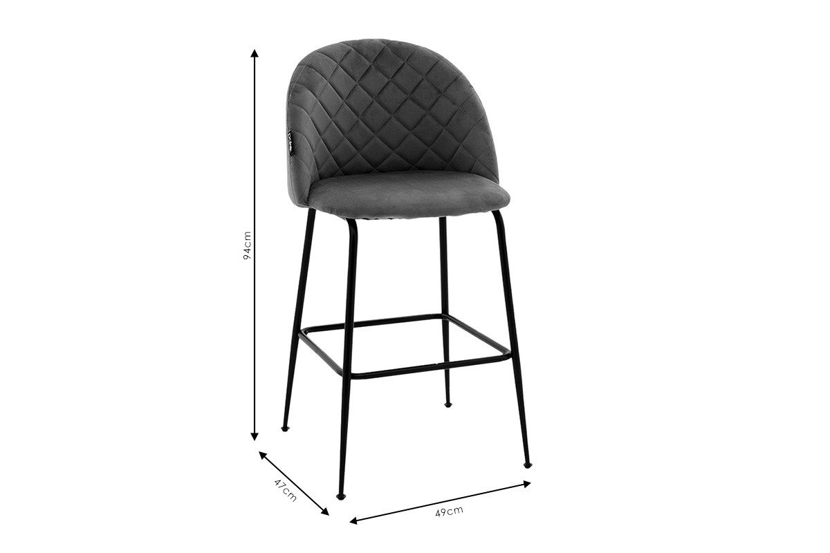 Bar Stool Kudos metal black legs-velvet rotten apple