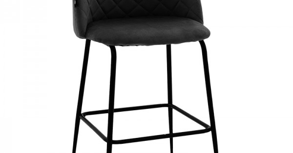 Bar Stool Kudos metal black legs-velvet black