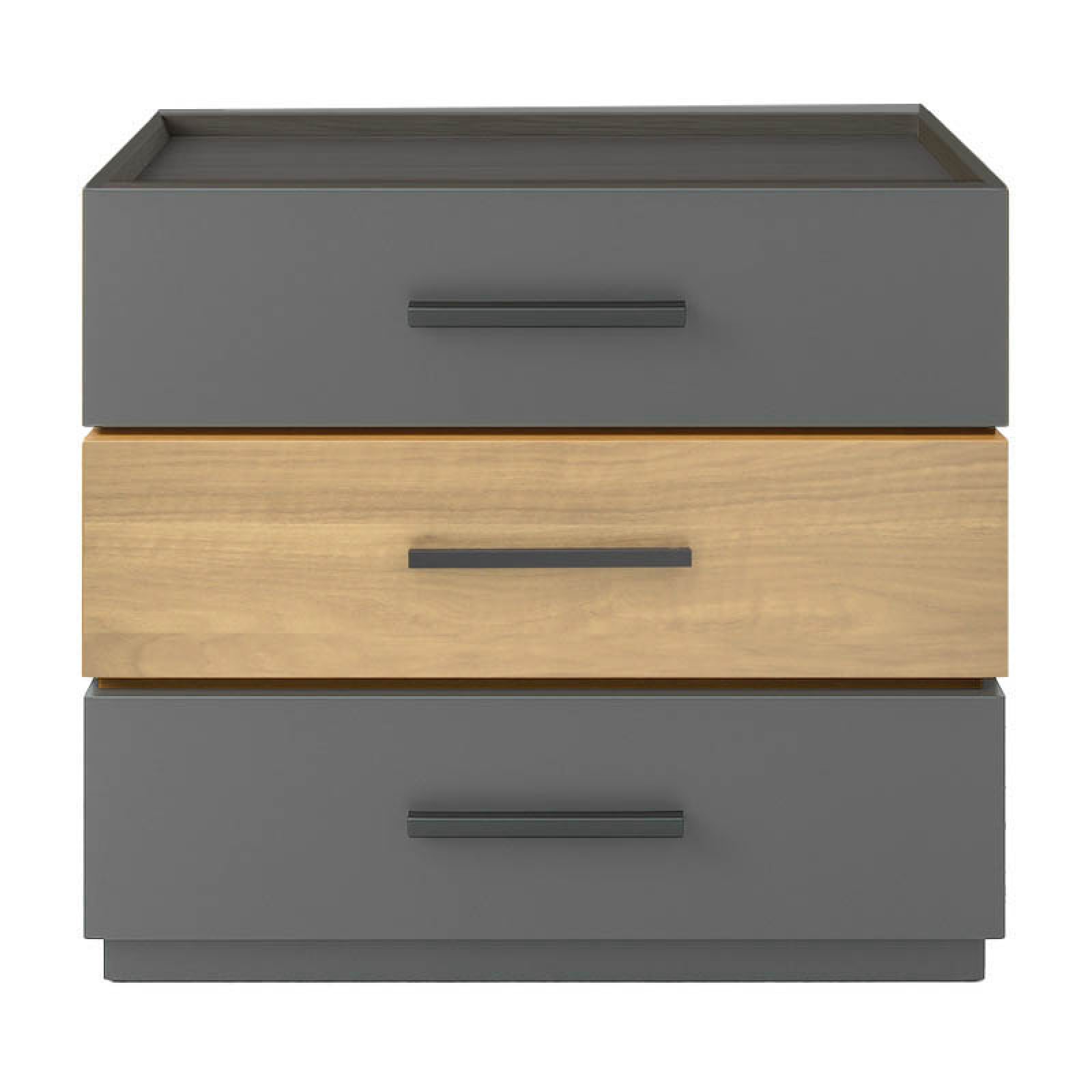 Sonlen pakoworld mdf bedside table in sonoma-charcoal shade 60x40x66cm