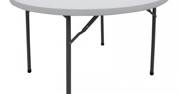 Foldable Comfort pakoworld catering table white round D120x74cm