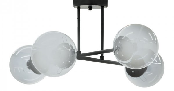 4-light ceiling light Limo pakoworld E27 black 60x60x30cm