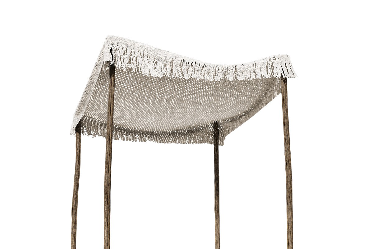 Day bed Roof macrame pakoworld beige 3.8x3m