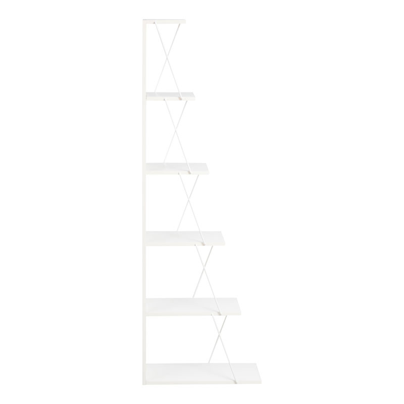 Βιβλιοθήκη mini Tars pakoworld λευκό 50x22x150εκ