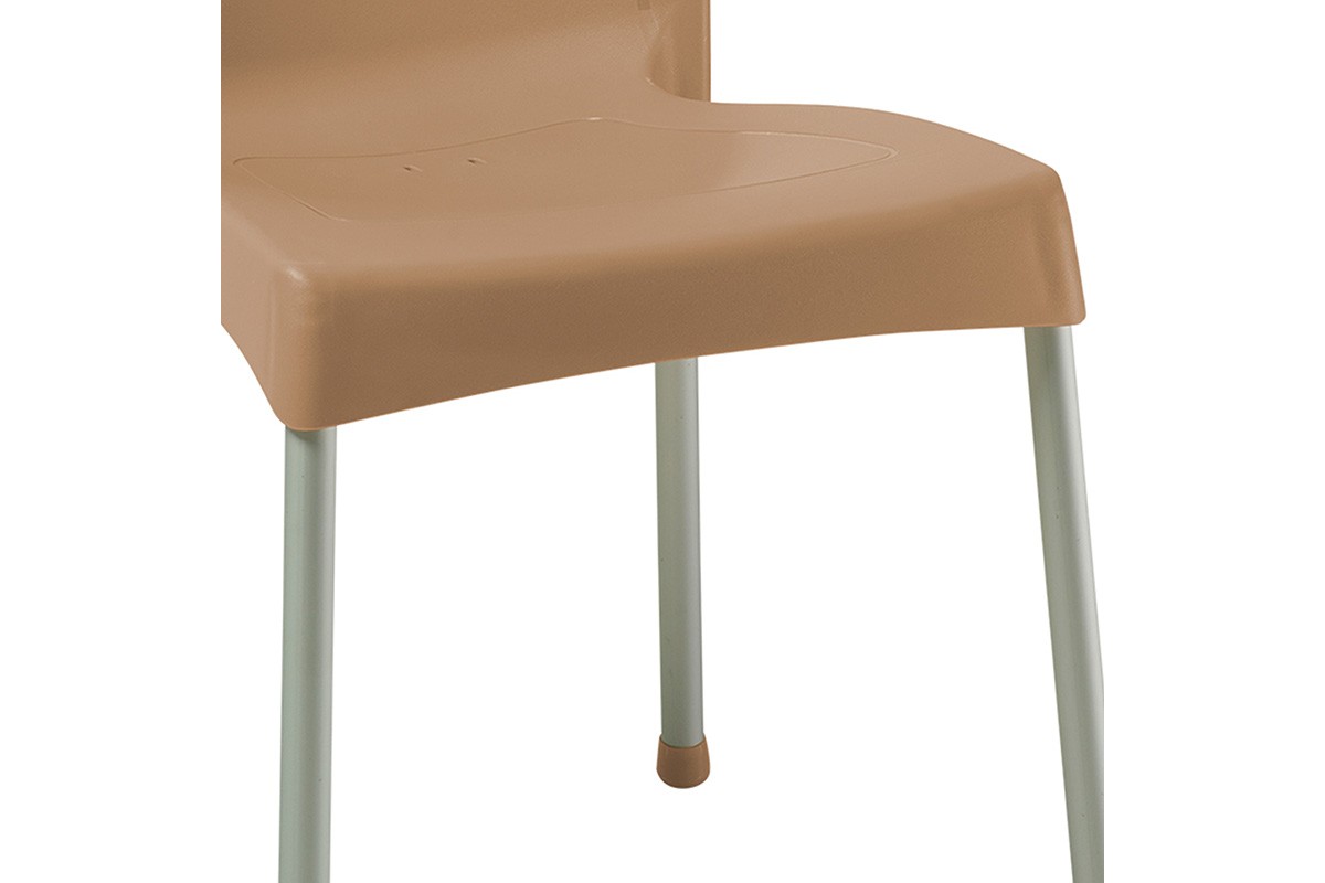 Chair Crafted pakoworld PP color cappucino - aluminium leg