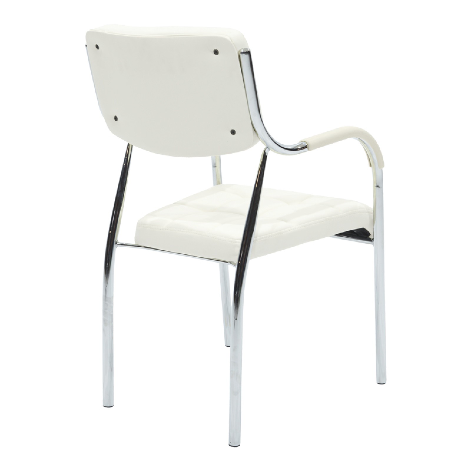 Stackable guest chair Otlen pakoworld white pu-chrome leg 47x45x87cm