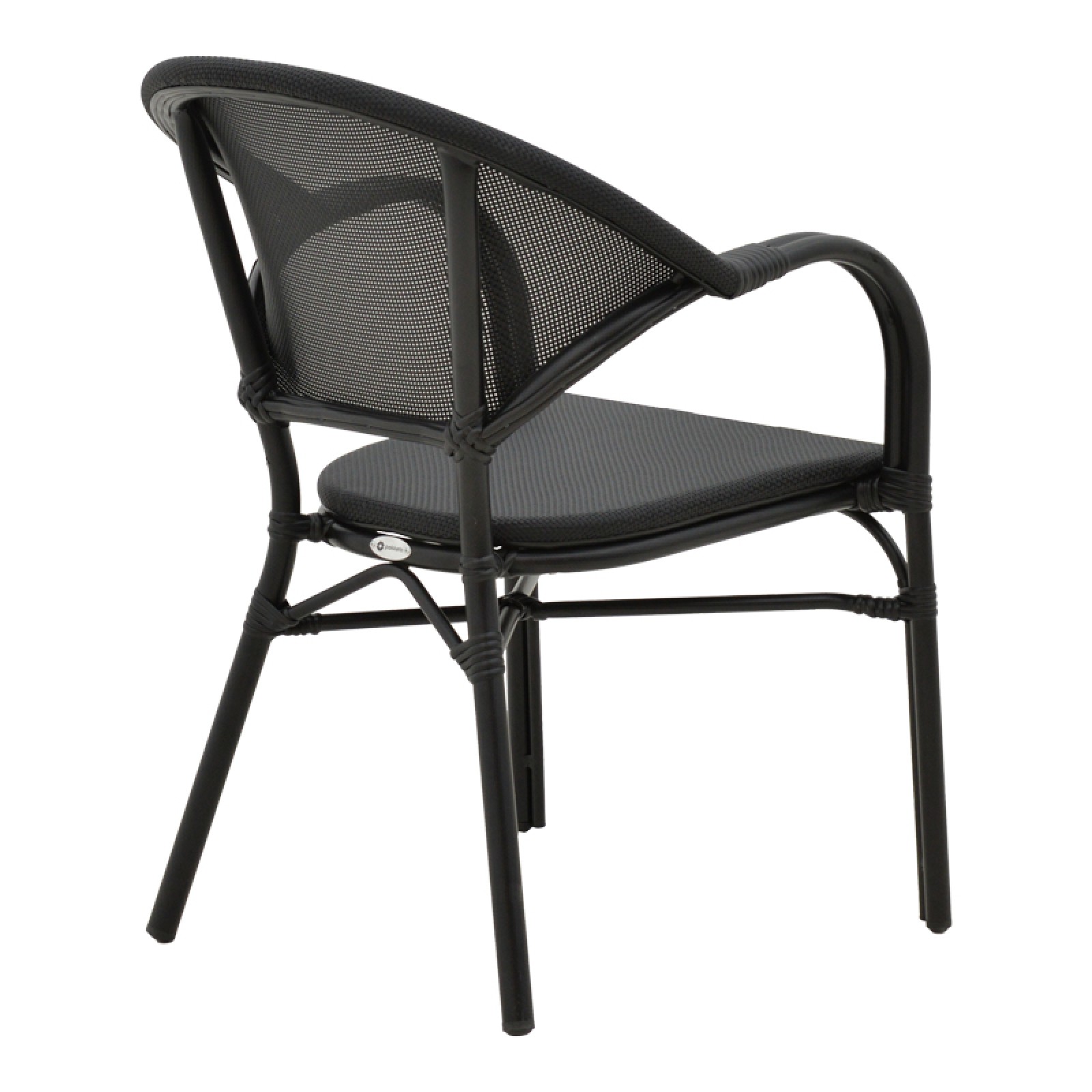Armchair Elyza pakoworld black aluminum-black textilene 57x62x84cm