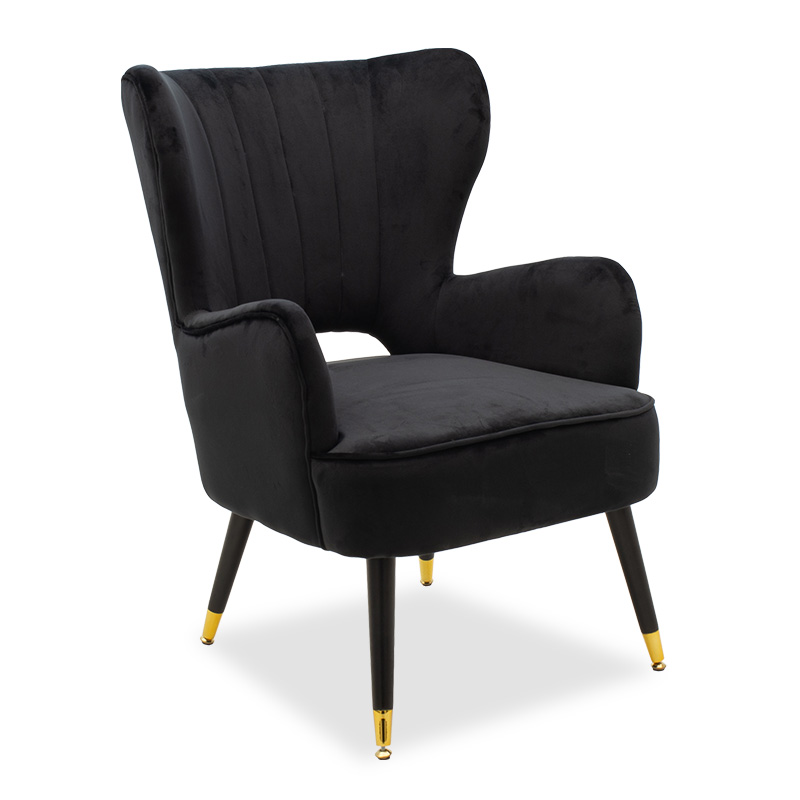 Armchair Lark in black velvet 65x74x90cm - ΕΒΕΝΟΣ ΕΠΙΠΛΑ ΚΕΡΚΥΡΑ