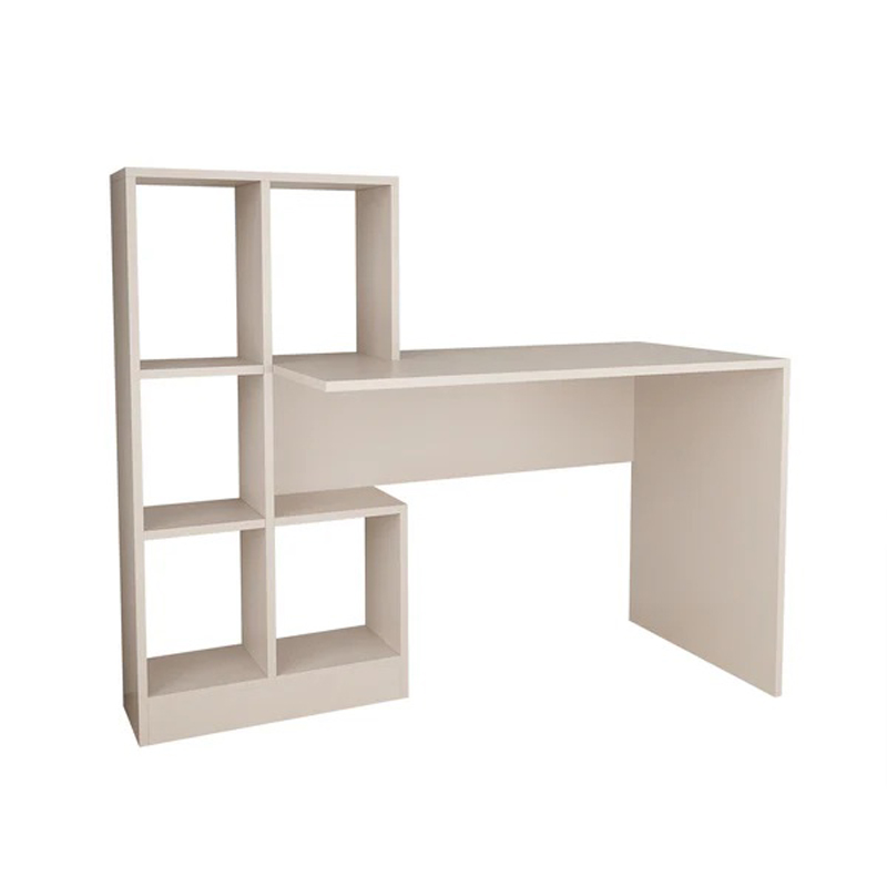 Work desk with bookcase Dustin in light gray 118x56x112cm - ΕΒΕΝΟΣ ...