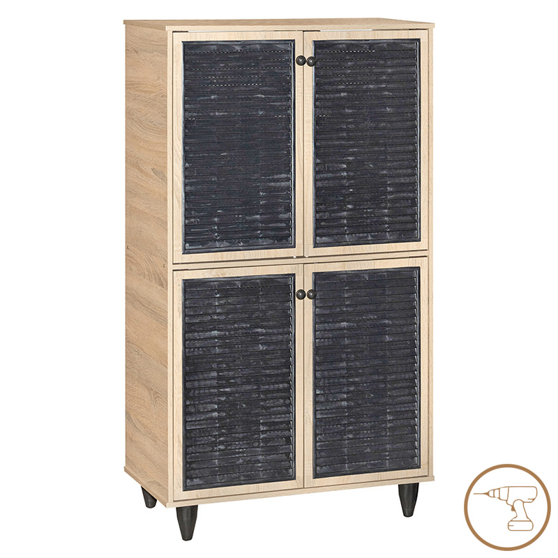 Shoe cabinet Ronan pakoworld natural 70.5x35x122cm κυπρος